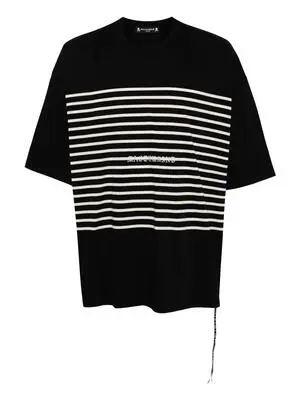 MASTERMIND WORLD Stripe-print Cotton T-shirt - Black
