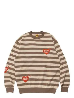 HUMAN MADE Striped Knit Long-sleeve Sweater - Beige