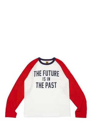 HUMAN MADE Raglan Long Sleeve T-shirt - White Red