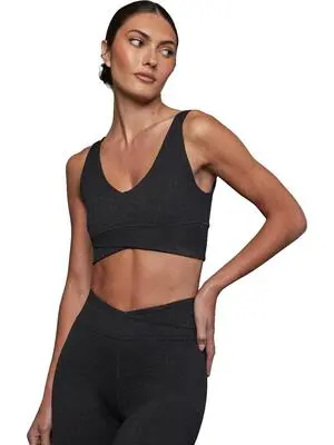 Carbon38 Wrap Bra In Heather Melt - Charcoal Heather