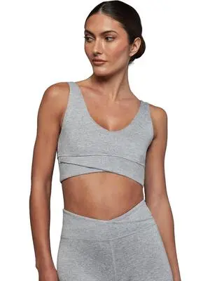 Carbon38 Wrap Bra In Heather Melt - Silver Heather