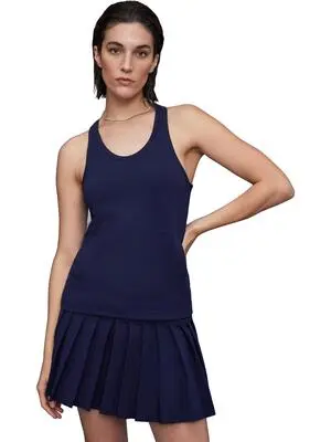 Norma Kamali Racer Tailored Terry Tank Top - True Navy