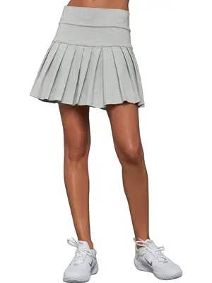 Norma Kamali Norma Kamali Pleated Mini Skirt Light Heather Grey