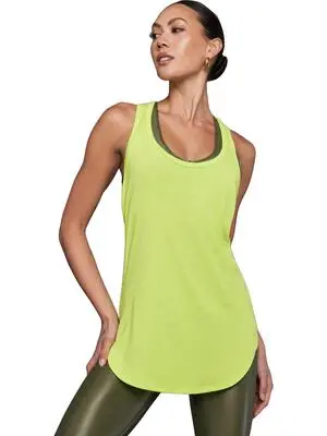 Carbon38 Long Racerback Tank Acid Lime