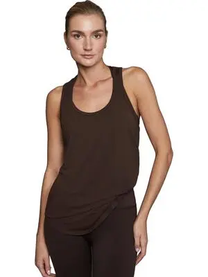 Carbon38 Long Racerback Tank Dark Oak
