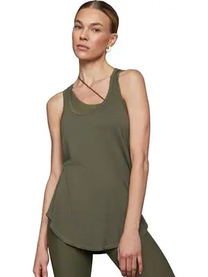 Carbon38 Long Racerback Tank Olive