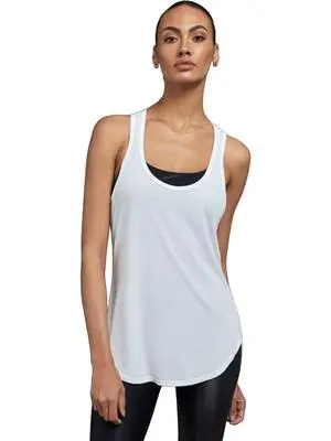 Carbon38 Long Racerback Tank - White
