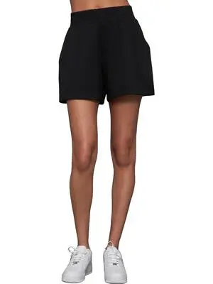 Carbon38 High Rise Interlock Knit Shorts - Black