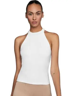 Carbon38 Sleeveless Mock Neck Top - White