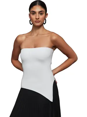 CARBON38 Carbon38 Asymmetrical Strapless Top