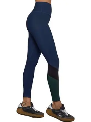 Carbon38 Colorblock Legging In Melt - Navy/black/forest
