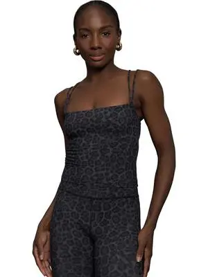Carbon38 Strappy Tank Top - Charcoal Leopard
