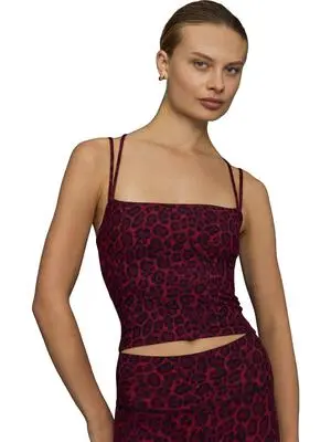 Carbon38 Strappy Tank Top - Red Leopard