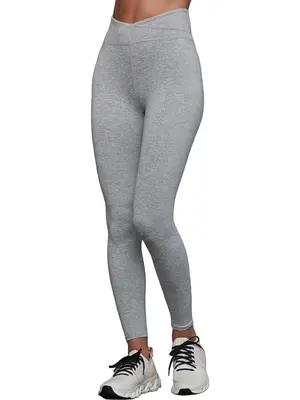 Carbon38 Wrap Legging In Heather Melt Silver Heather