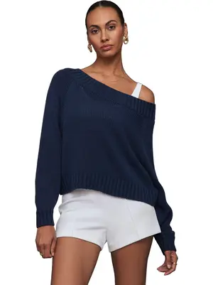 Carbon38 Carbon38 Slouchy Knit Sweater Navy