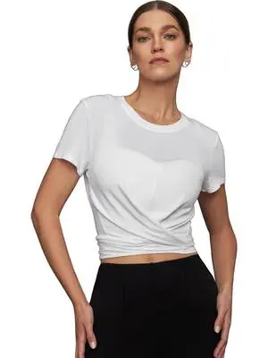 Carbon38 Carbon38 Cap Sleeve Wrap Top White