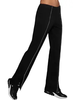 Carbon38 CARBON38 Rhinestone Slit Sweatpants Black