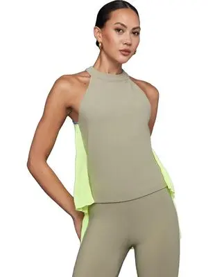 Carbon38 Pleated Back Tank - Silversage/acid Lime