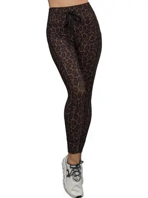 Carbon38 High Rise Sport Pocket Legging In Melt - Leopard Print