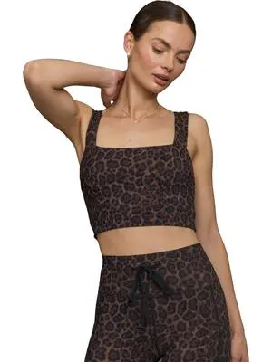 Carbon38 Square Neck Bra Top In Melt - Leopard Print