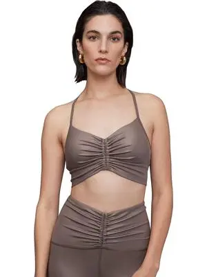 MICHI Palma Gloss Longline Bra - Bronzed Pewter