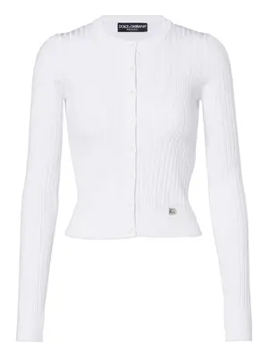 Dolce & Gabbana Ribbed-knit Cardigan - White