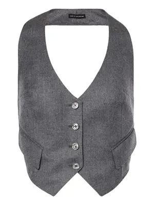 TOM FORD Wool Twill Vest - Grey