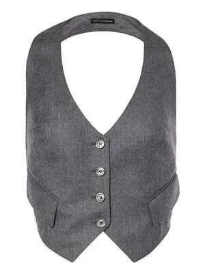TOM FORD Wool Twill Vest - Grey