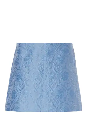 Dolce & Gabbana Dolce&Gabbana Cotton And Silk-Blend Jacquard Miniskirt Blue