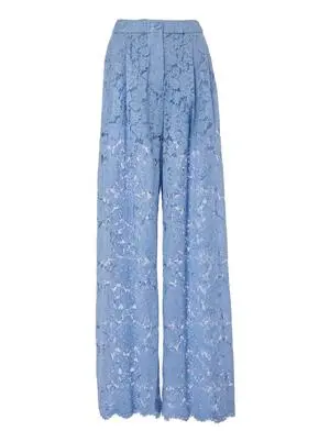 Dolce & Gabbana Lace Wide-leg Pants - Blue