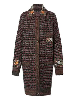 Etro Embroidered Coat - Brown