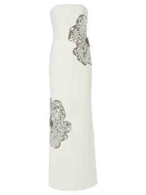 Rebecca Vallance Layana Strapless Embellished Gown - White