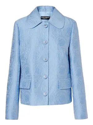 Dolce & Gabbana Cotton And Silk-blend Jacquard Jacket - Blue