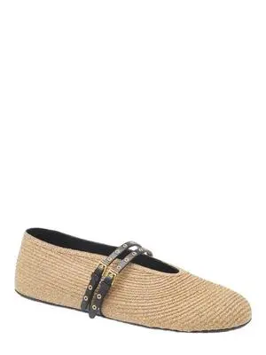 Alaïa Raffia Ballerina Flats - Naturel