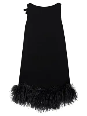 VALENTINO GARAVANI X UNDERCOVER Valentino Garavani Feather-trimmed Mini Dress - Black