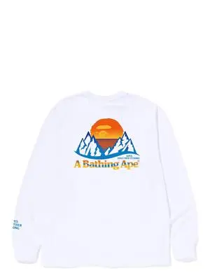 A BATHING APE Mountain Long Sleeve Tee Shirt - White