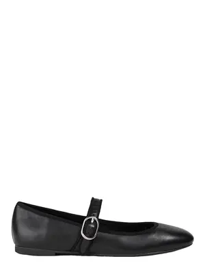STUART WEITZMAN Alice Leather Mary Jane Flats - Black