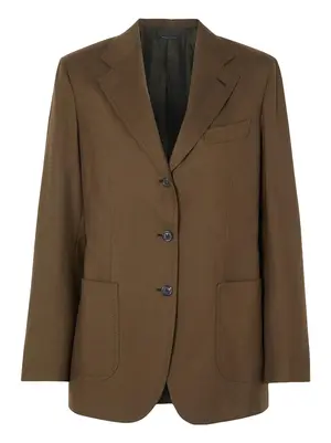 Brioni Wool And Silk-blend Twill Blazer - Brown