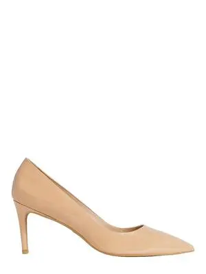 STUART WEITZMAN Patent Leather Pointed Toe Pumps - Sand