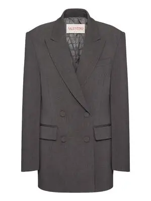 Valentino Garavani Flap-pocket Double-breasted Coat - Grey