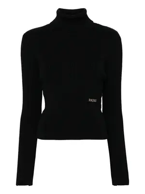 PATOU Ribbed Roll-Neck Sweater Black
