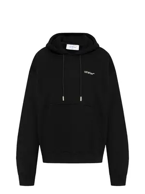 Off-White Logo-print Cotton Hoodie - Black