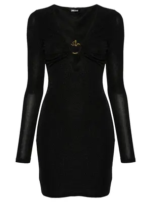 Just Cavalli Snake-detail Mini Dress - Black