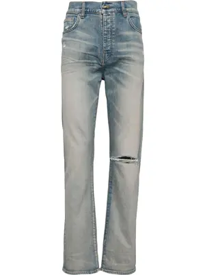 Amiri Slash Straight-leg Jeans - Blue