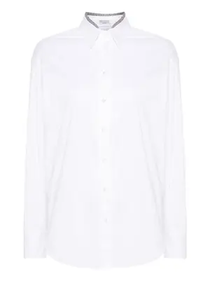 Brunello Cucinelli Bead-detailed Shirt - White
