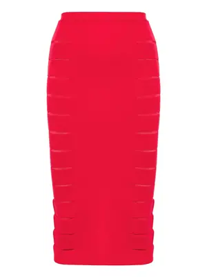 GENNY Cut-out Midi Skirt - Red