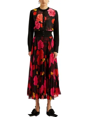 Erdem Floral-print Cardigan - Black