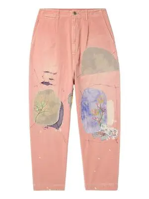 Kapital Katsuragi Tapered Appliquéd Trousers - Pink