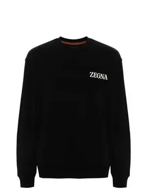 Zegna Logo-appliqué Sweatshirt - Black
