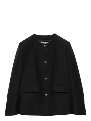 Prada Single-breasted Tricotine Jacket - Black